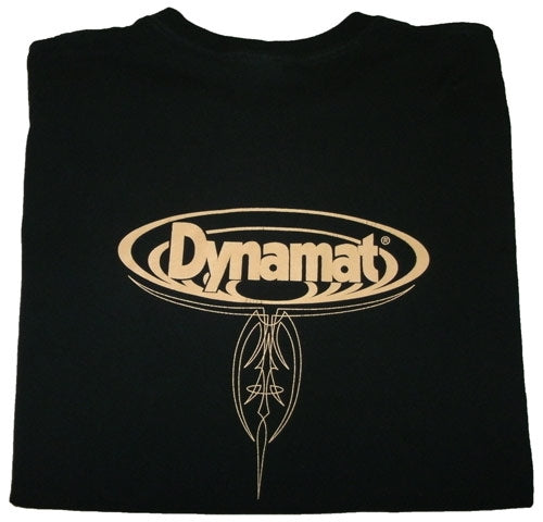 Dynamat Black T-Shirt with large pin strip logo on back and small ...
